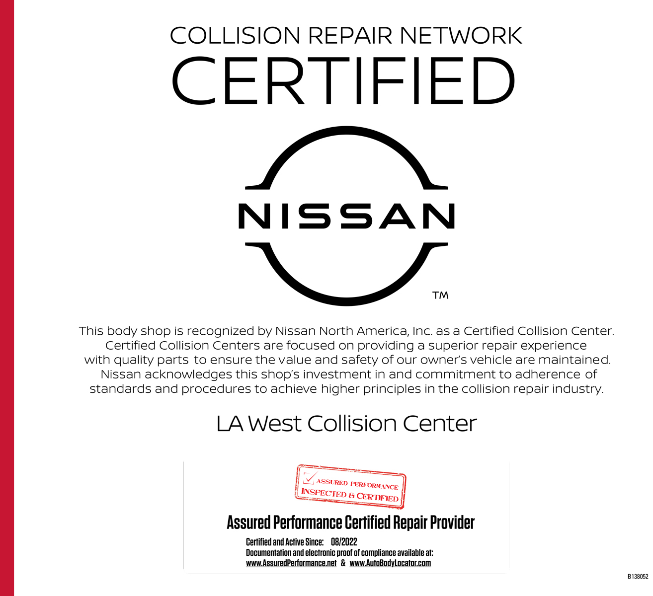 LA West's Certifications